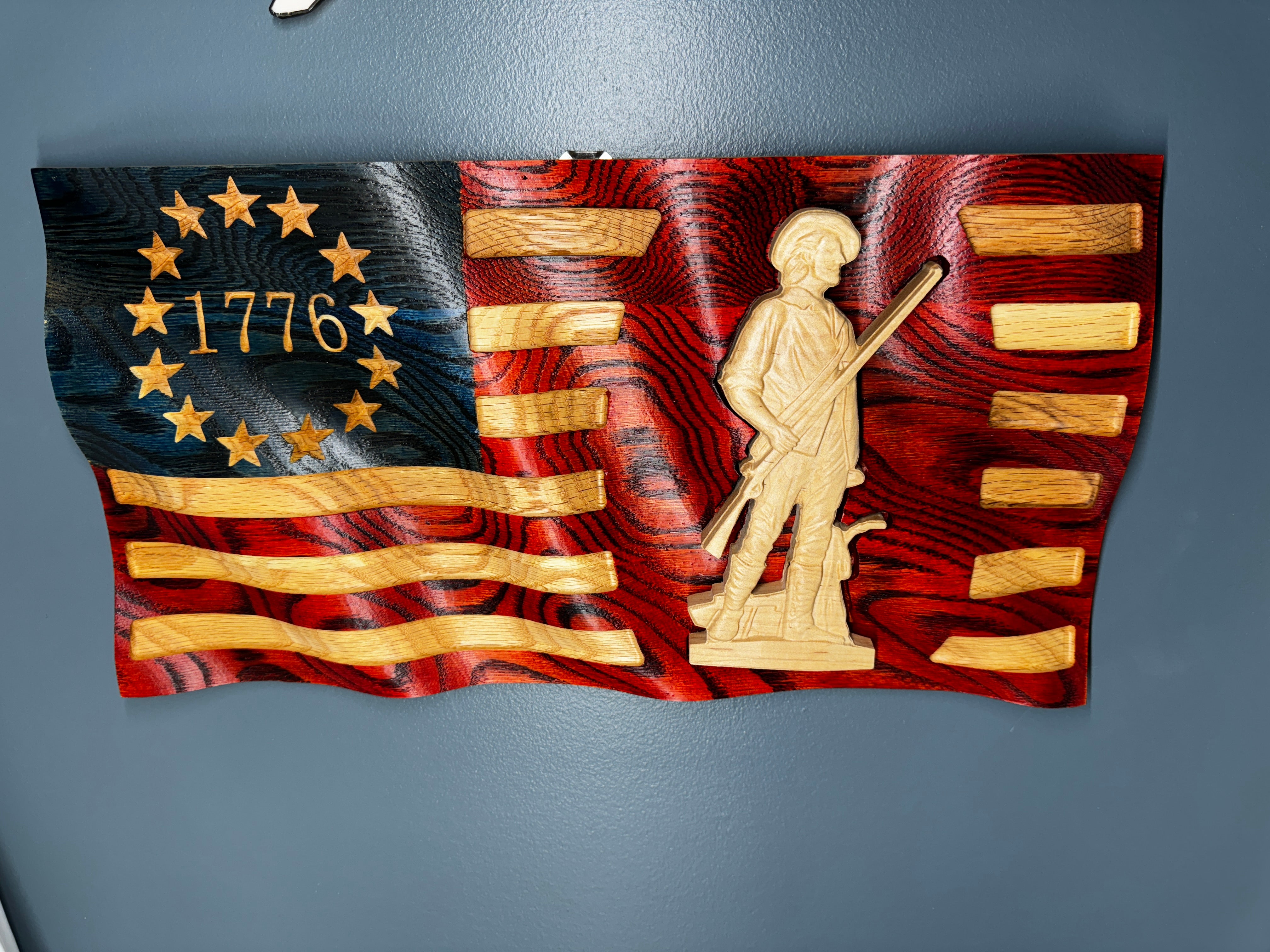 Minuteman Wave Flag - 18 Inch | Lumber Frog Creations LLC