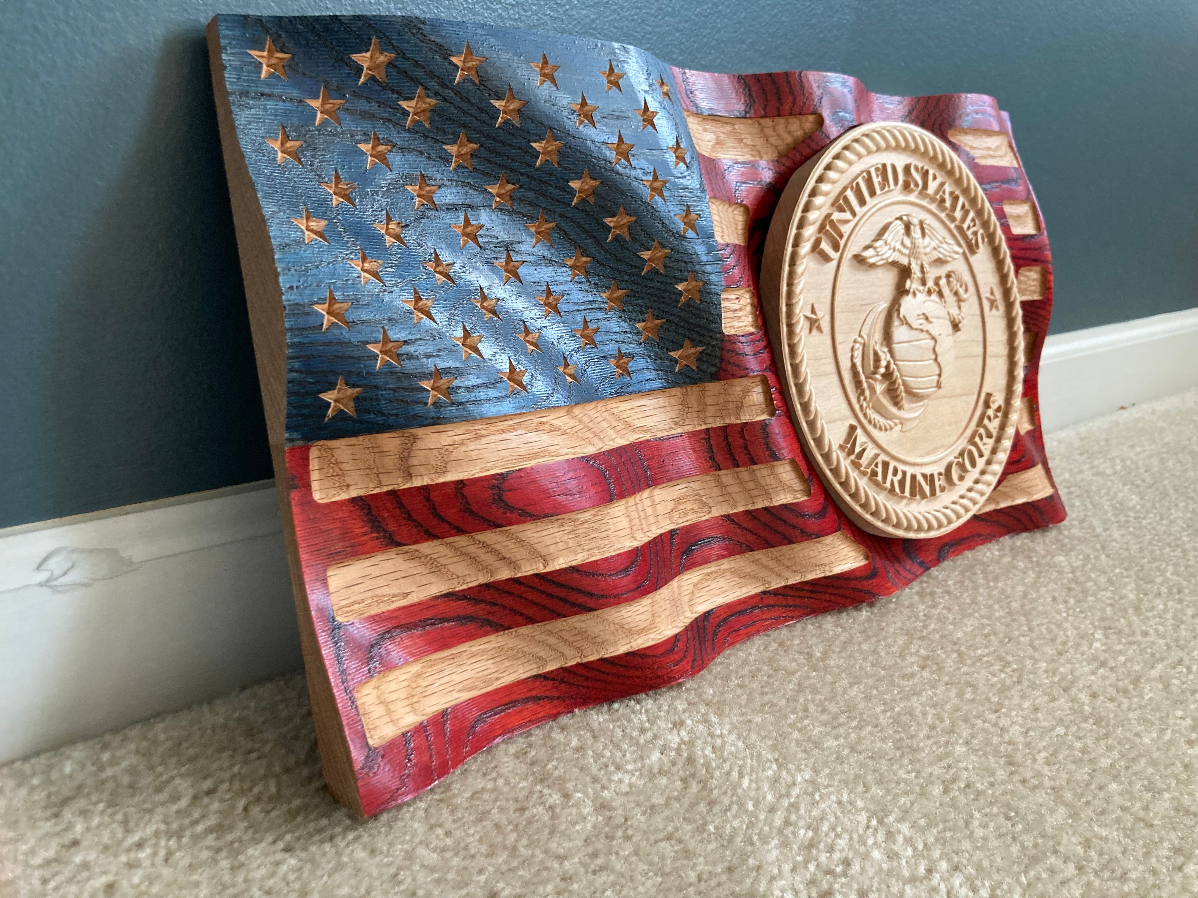 Marine Corps Wave COA Flag (Personalization Available) | Lumber Frog ...
