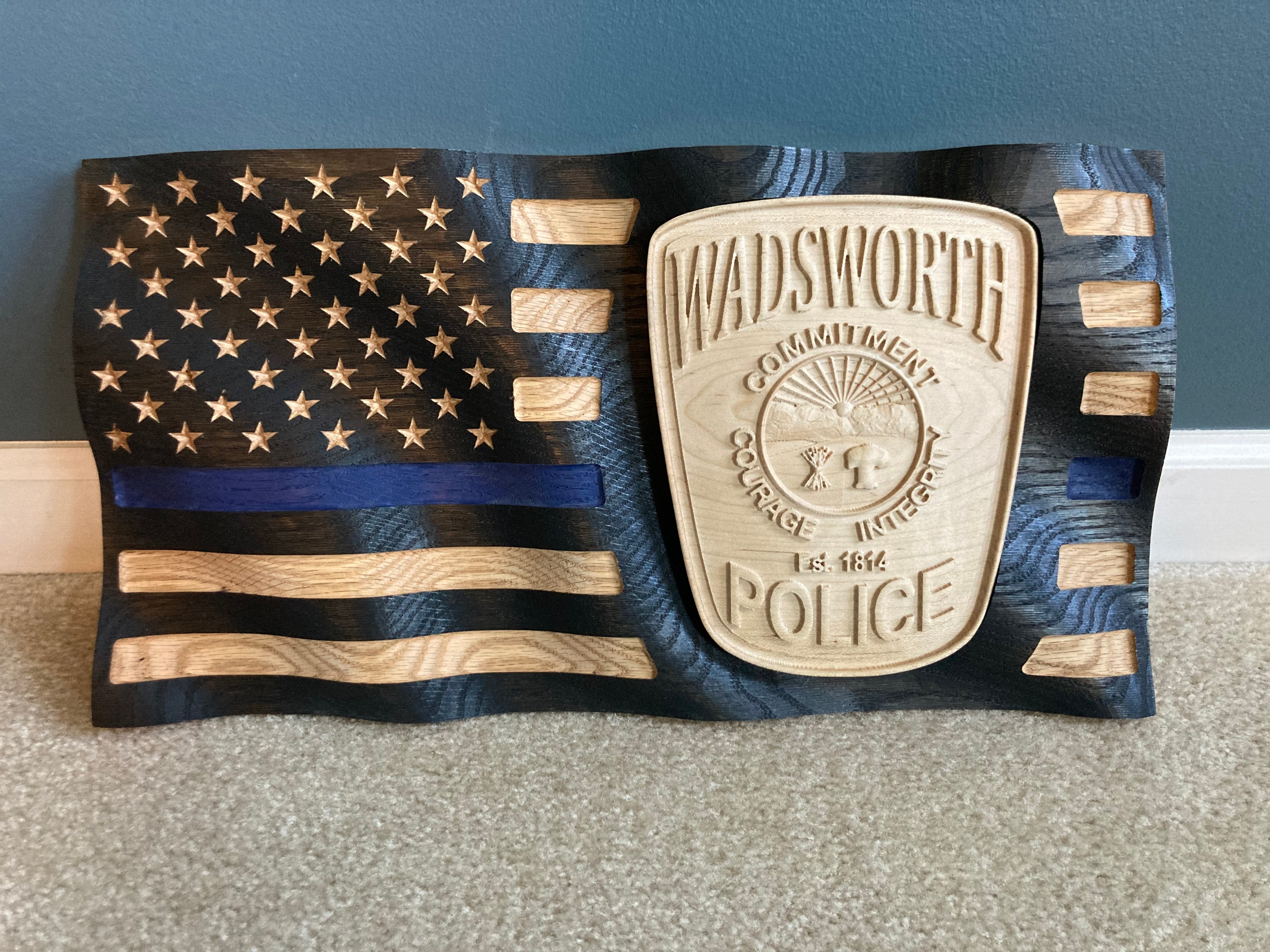 Wadsworth, Ohio Police Patch Flag | Lumber Frog Creations LLC