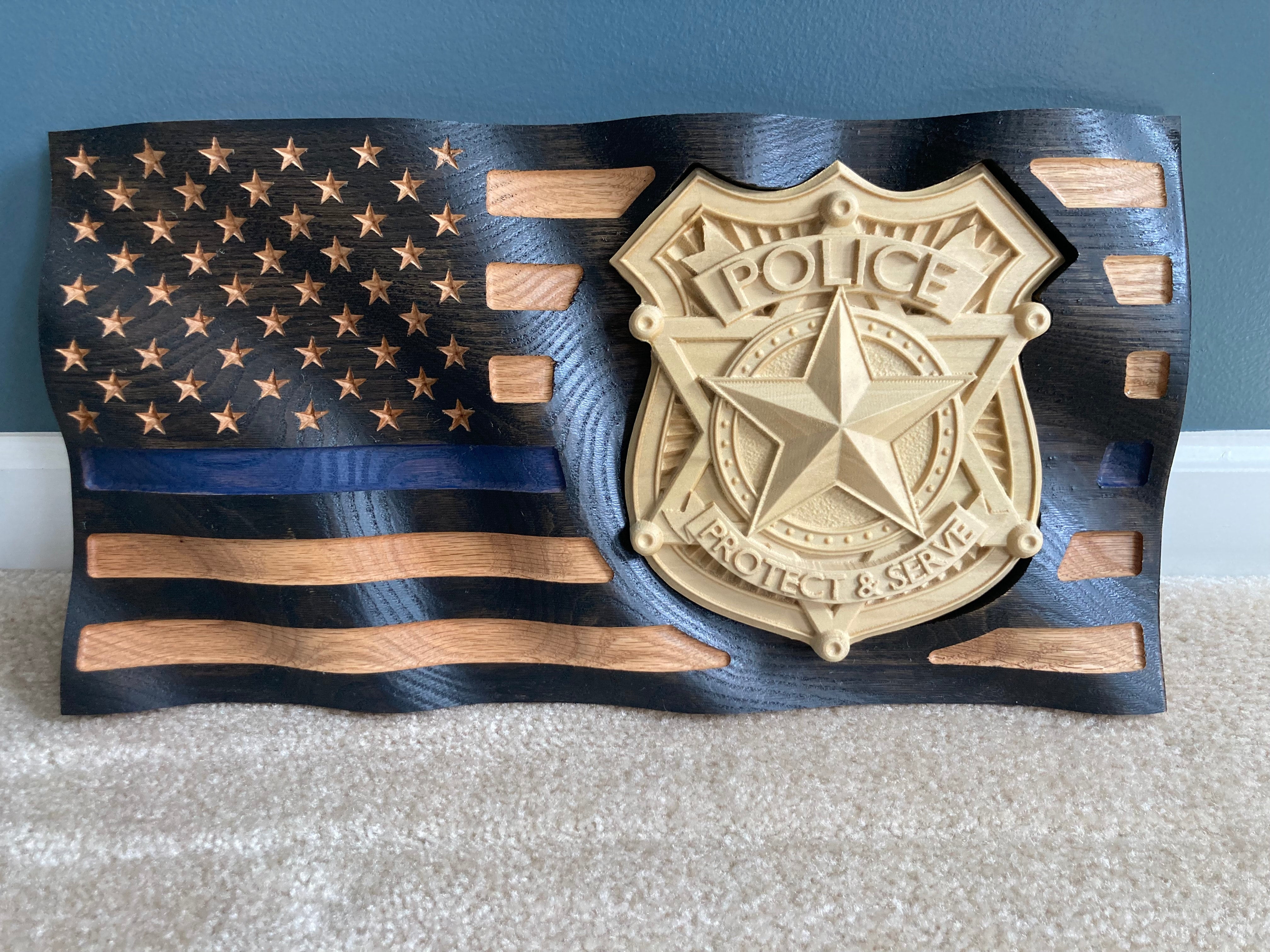 Police Wave Seal Flag (Personalization Available) | Lumber Frog ...