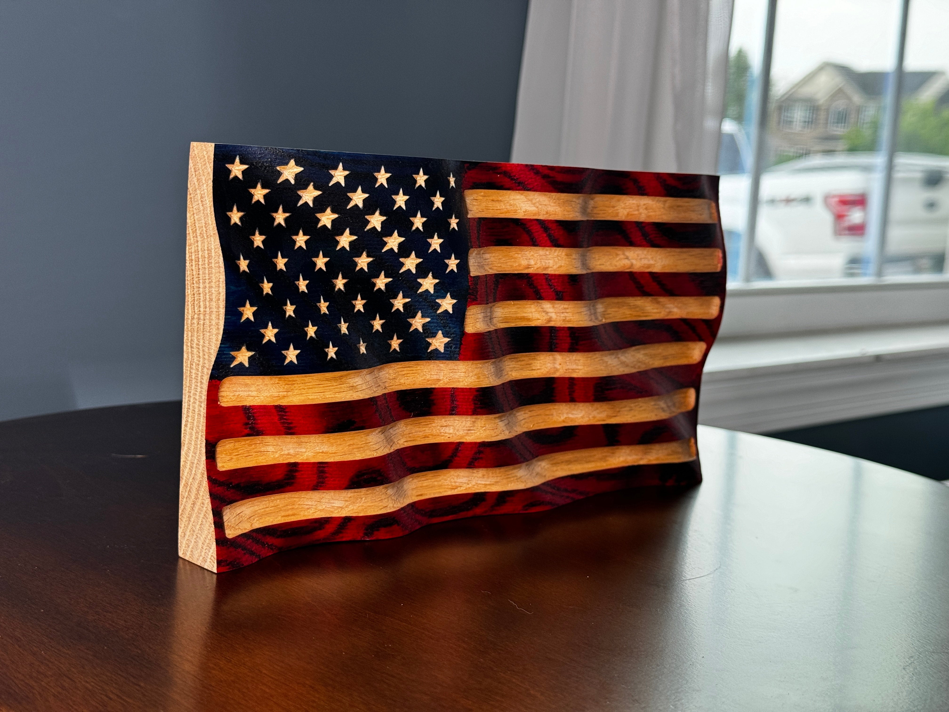 American Wave Flag - 10 Inch | Lumber Frog Creations LLC