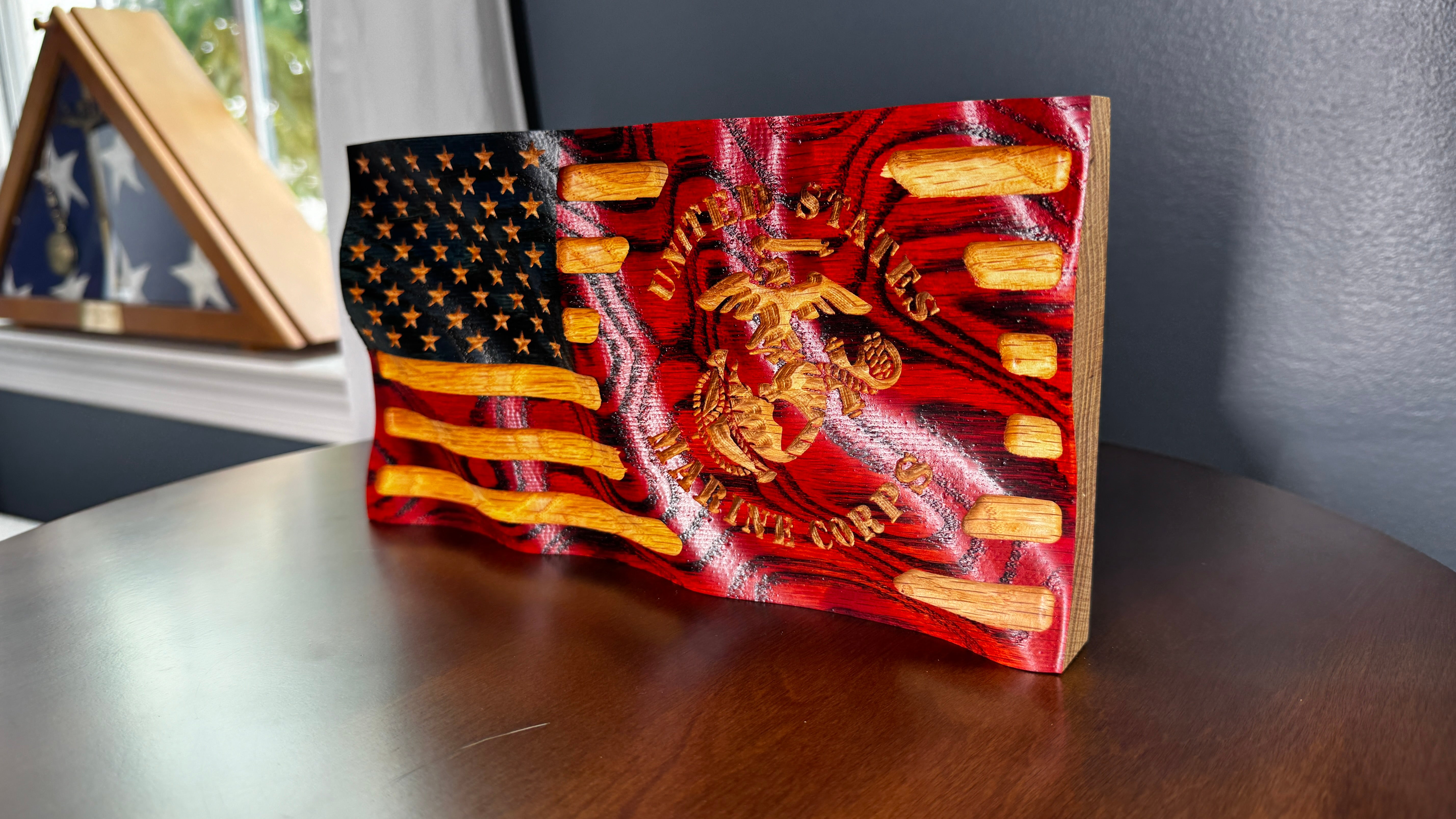 Small Marine Corps Wave Flag (Personalization Available) | Lumber Frog ...
