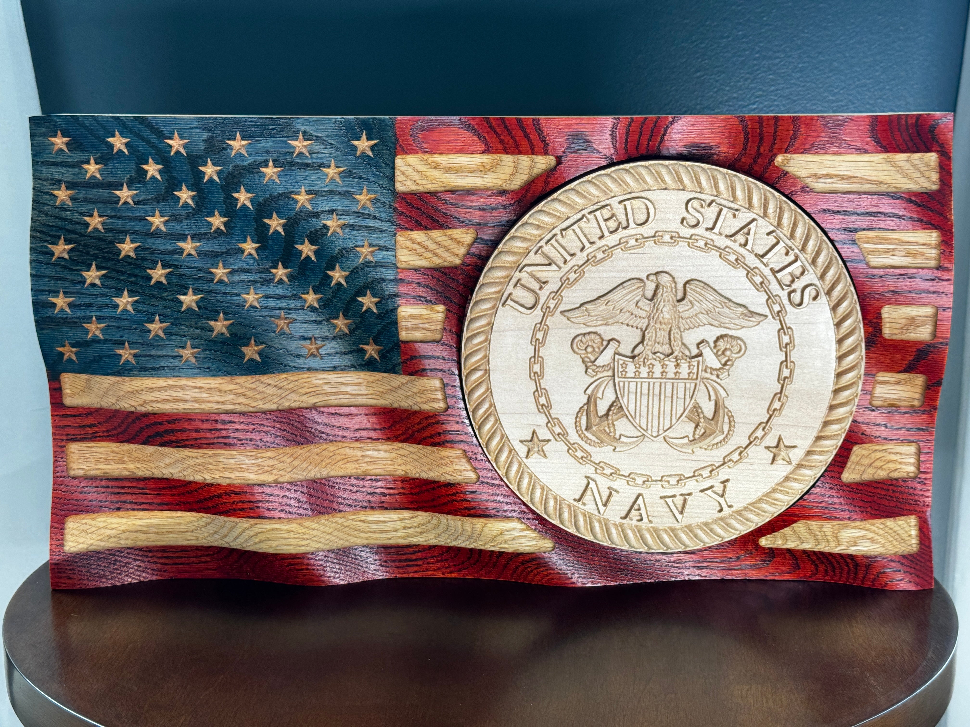 Navy Wave COA Flag (Personalization Available) | Lumber Frog Creations LLC