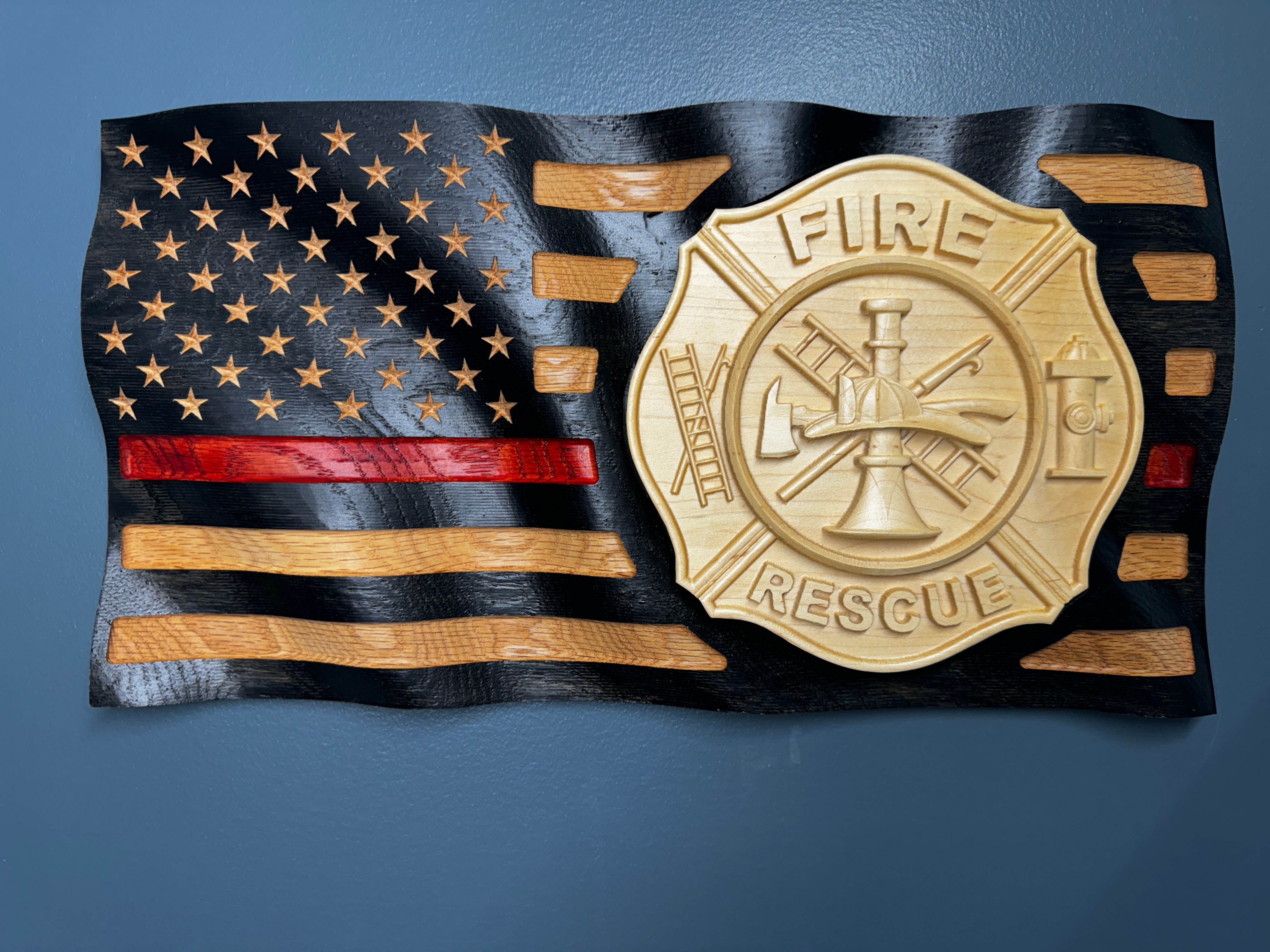 Firefighter Wave Seal Flag (Personalization Available) | Lumber Frog ...