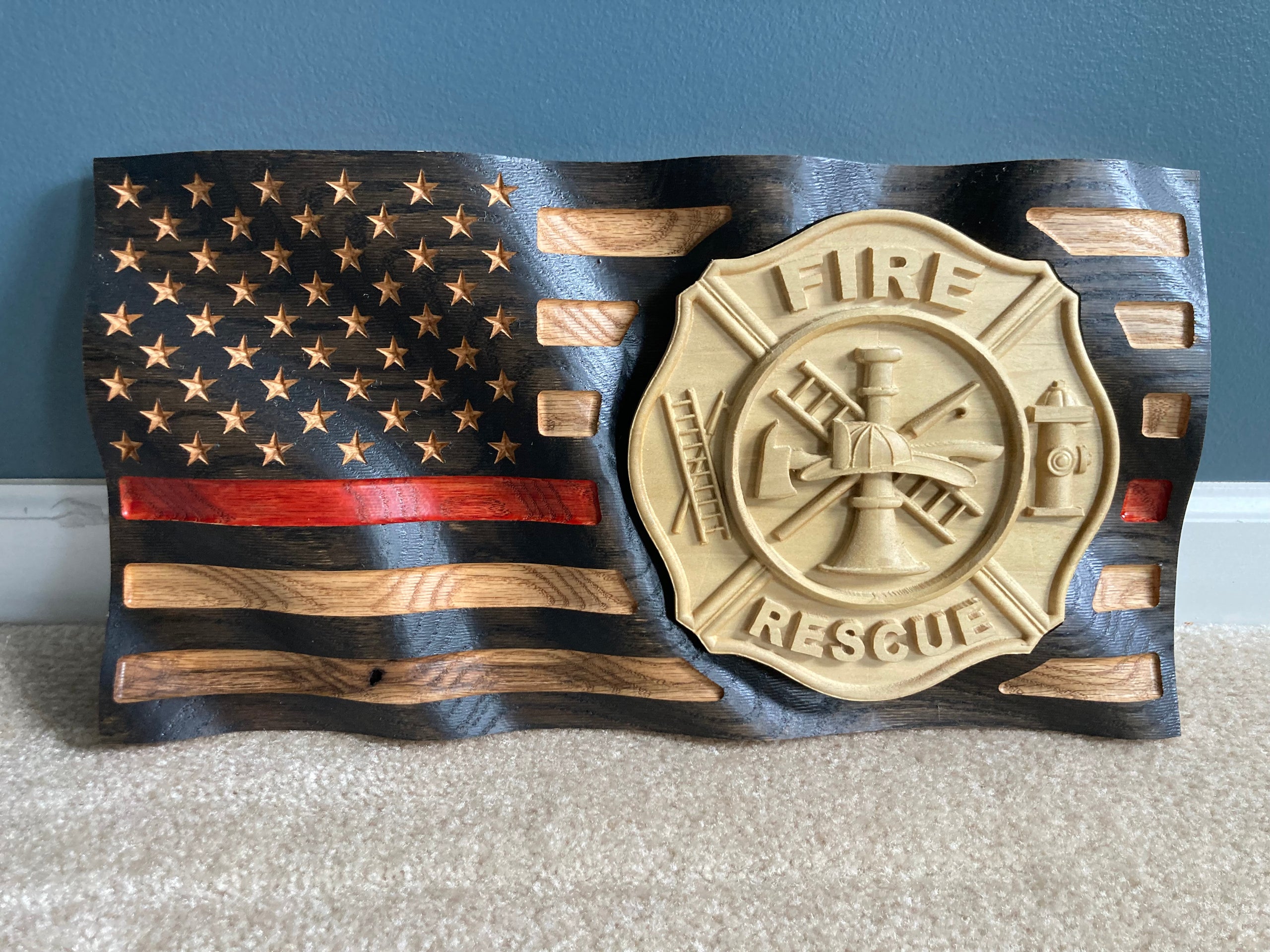 Firefighter Wave Seal Flag - Ship or Pickup by Christmas | Lumber Frog ...