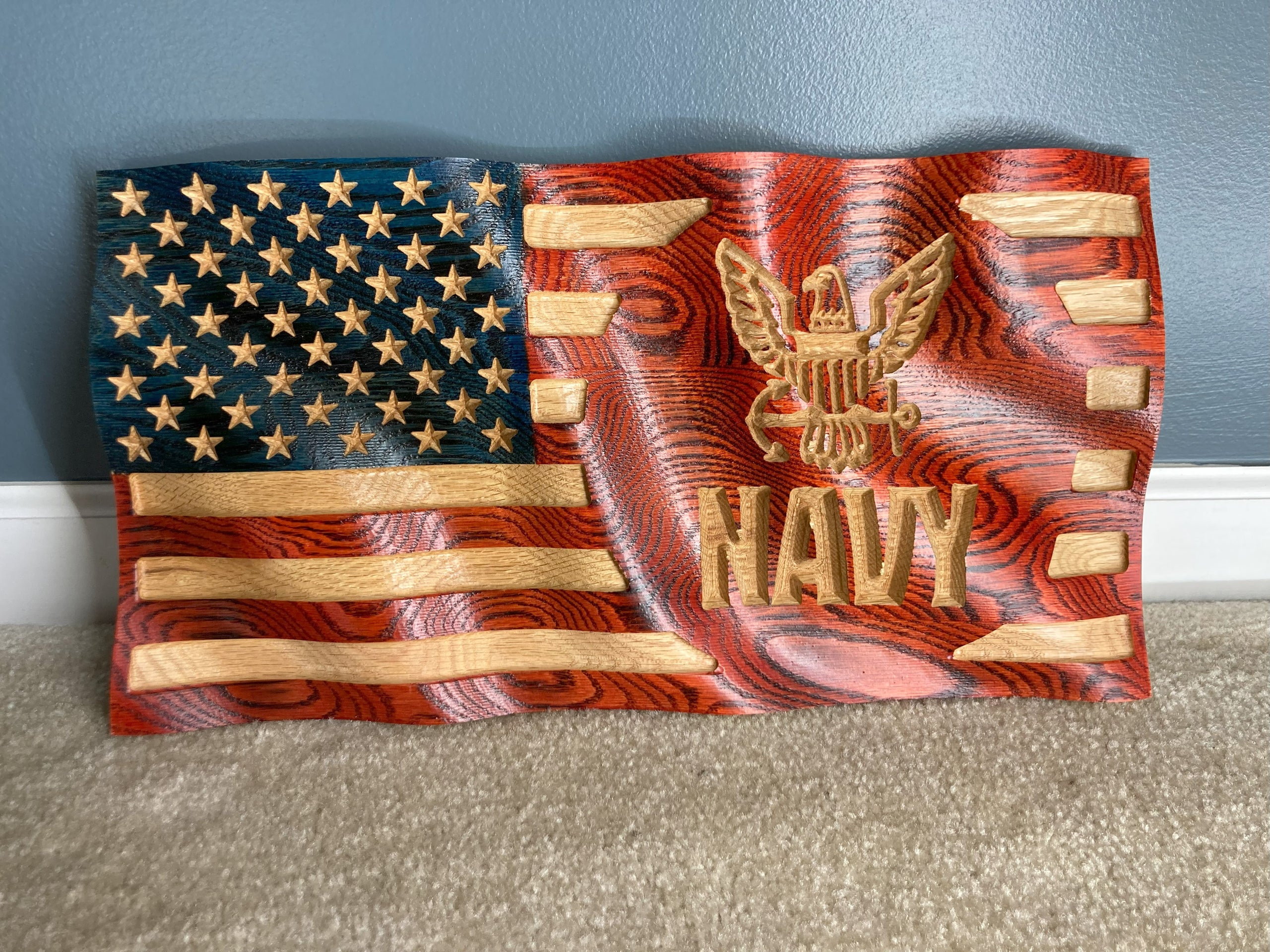 Navy Wave Flag | Lumber Frog Creations LLC