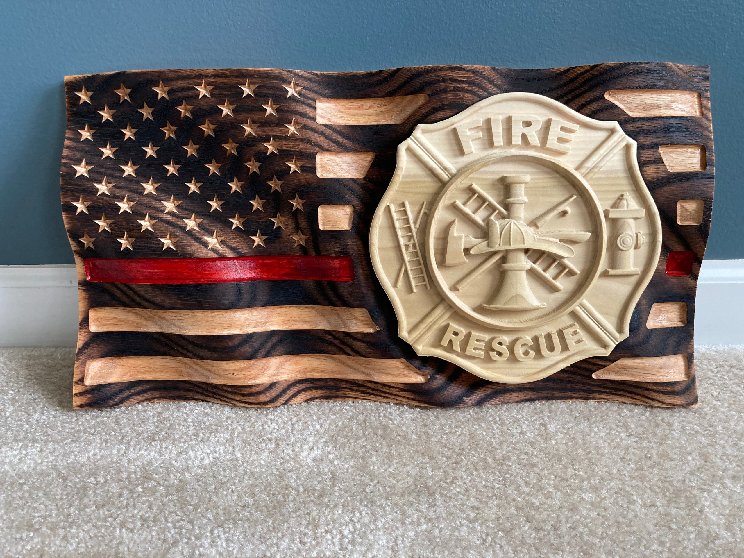 Firefighter Wave Seal Flag | Lumber Frog Creations LLC