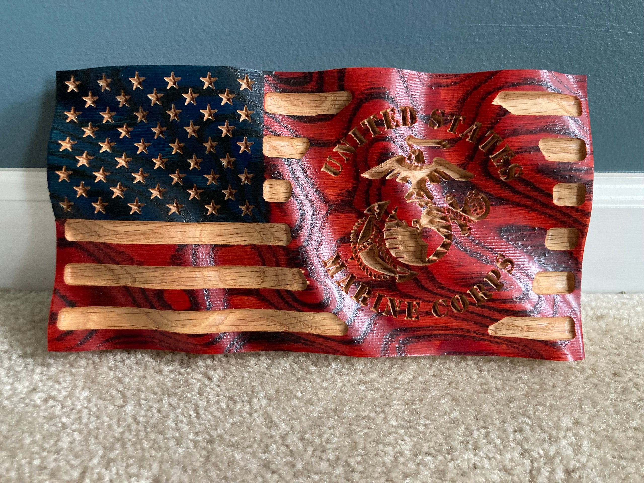 Small Marine Corps Wave Flag | Lumber Frog Creations LLC