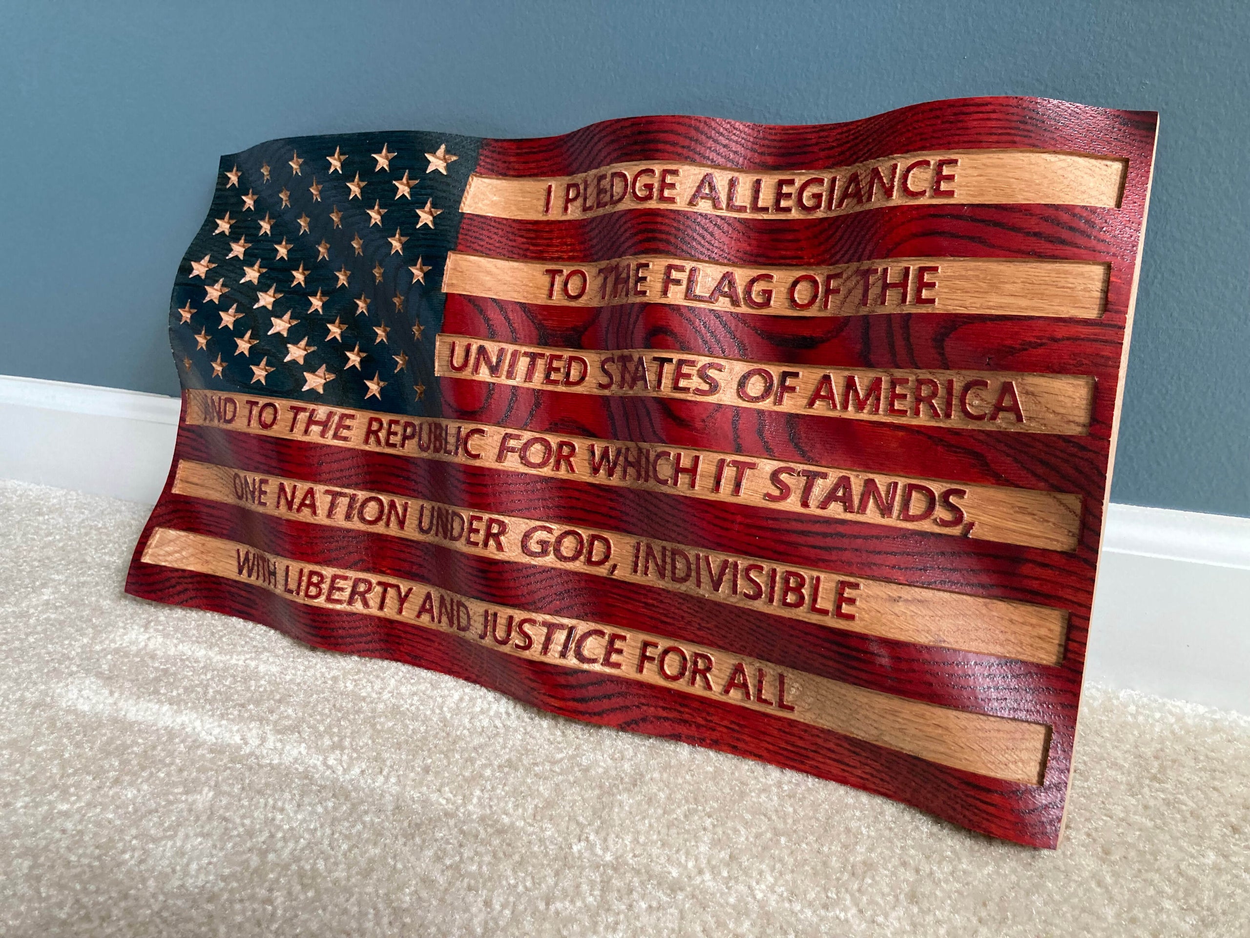 Pledge Of Allegiance Wave Flag | Lumber Frog Creations LLC