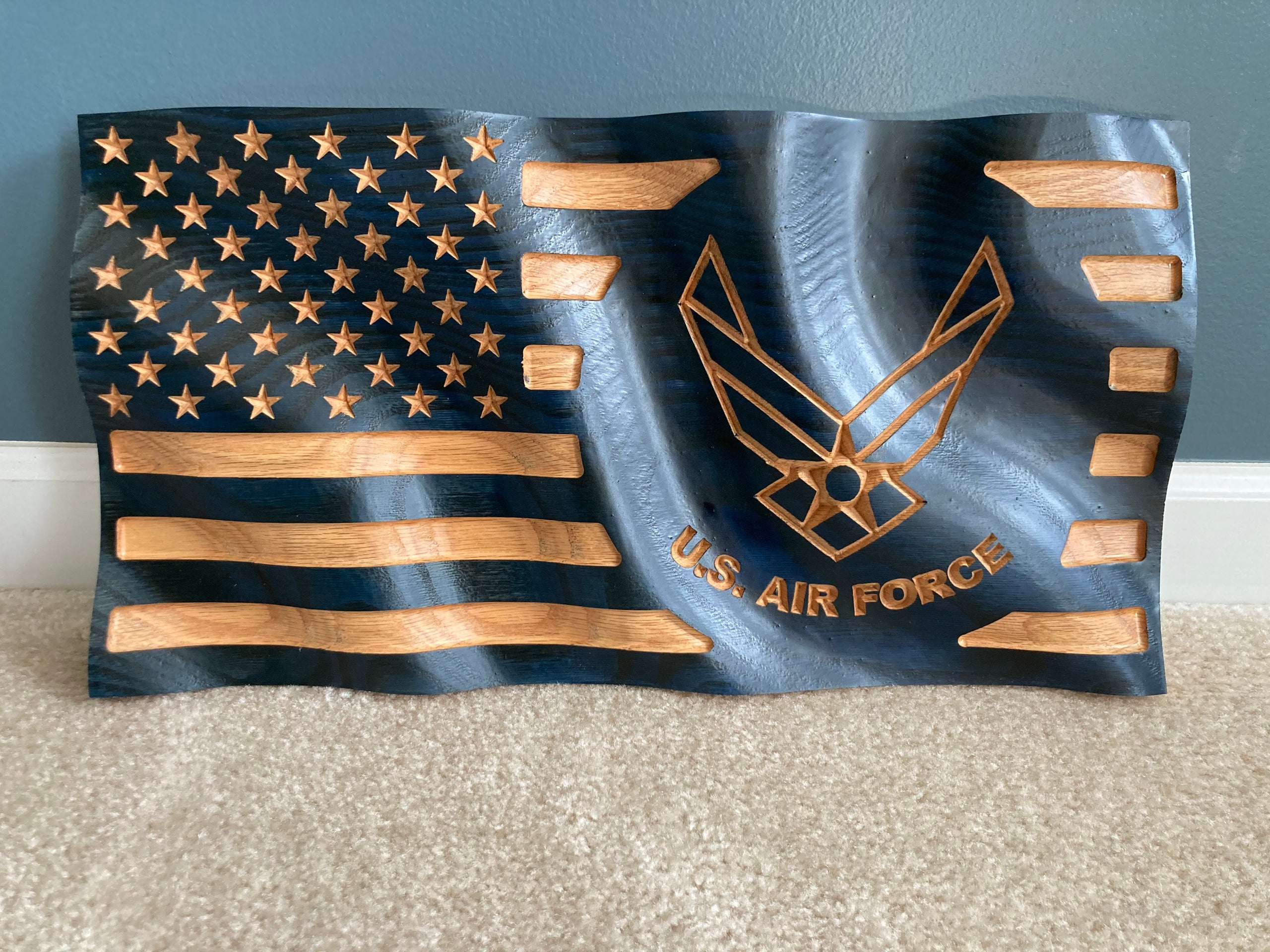 Air Force Wave Flag (Blue) | Lumber Frog Creations LLC