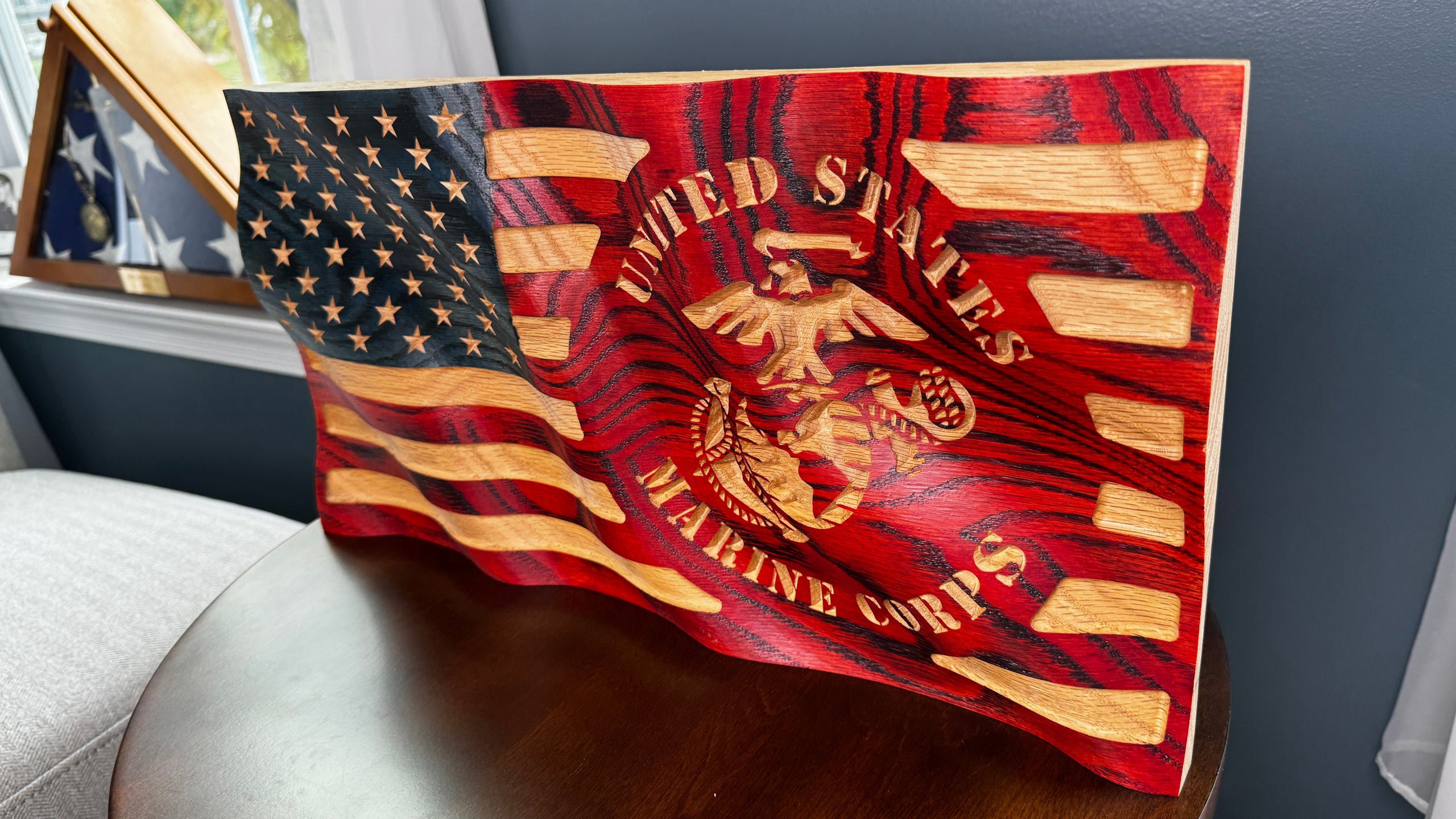 Marine Corps Wave Flag (Personalization Available) | Lumber Frog ...
